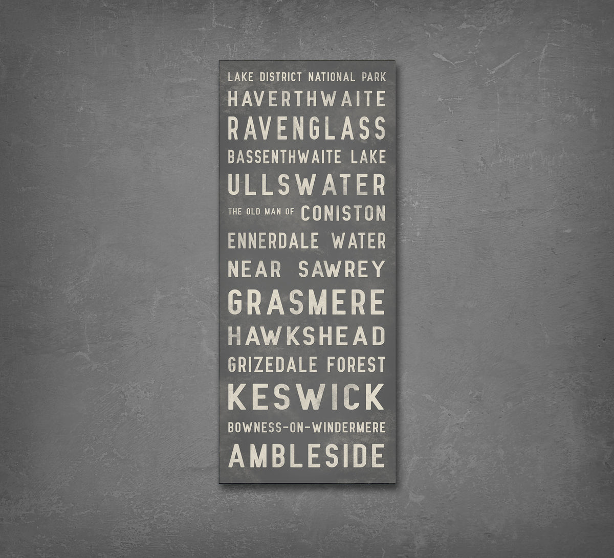 Lake District Sign - Bus Scroll Wall Canvas – Paul Holland